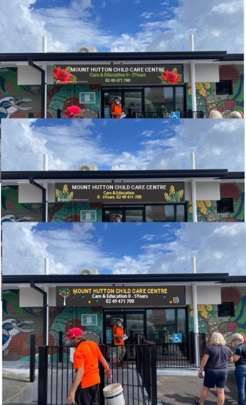 Mount Hutton Child Care Centre new building signage